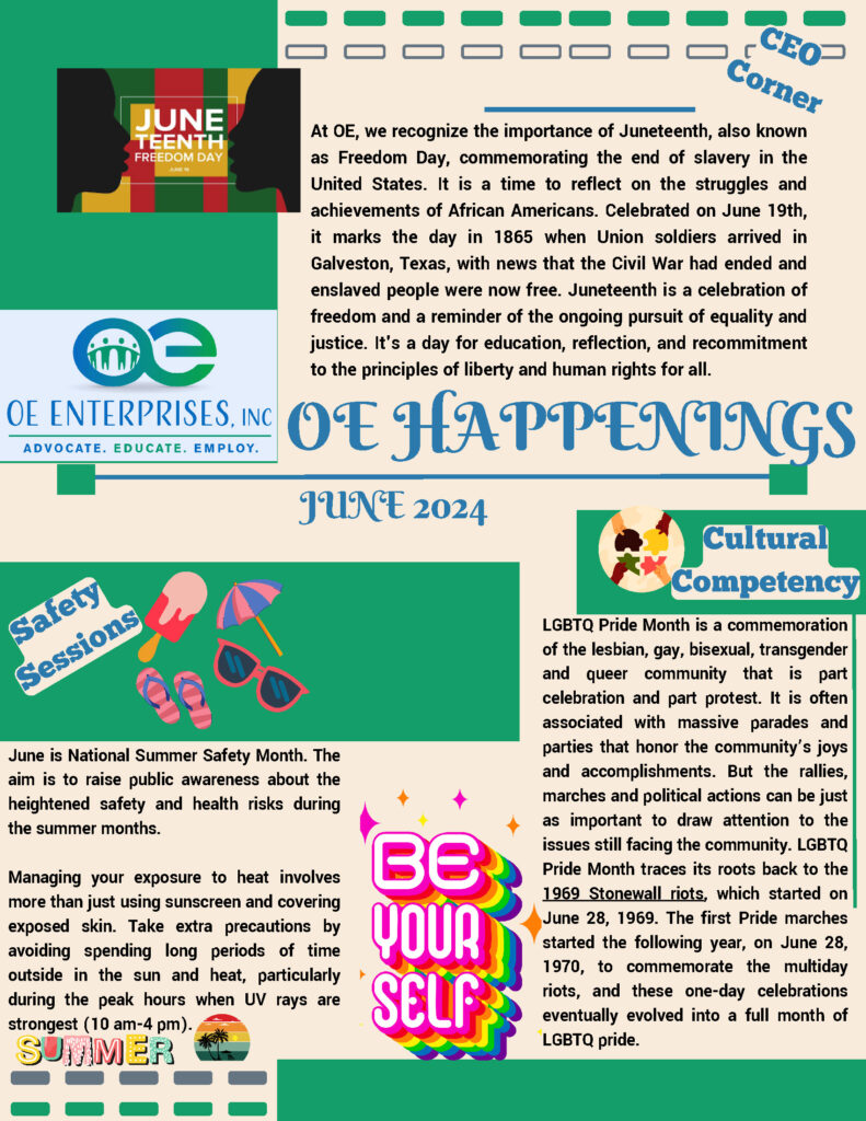 June OE Happenings - OE Enterprises, Inc.